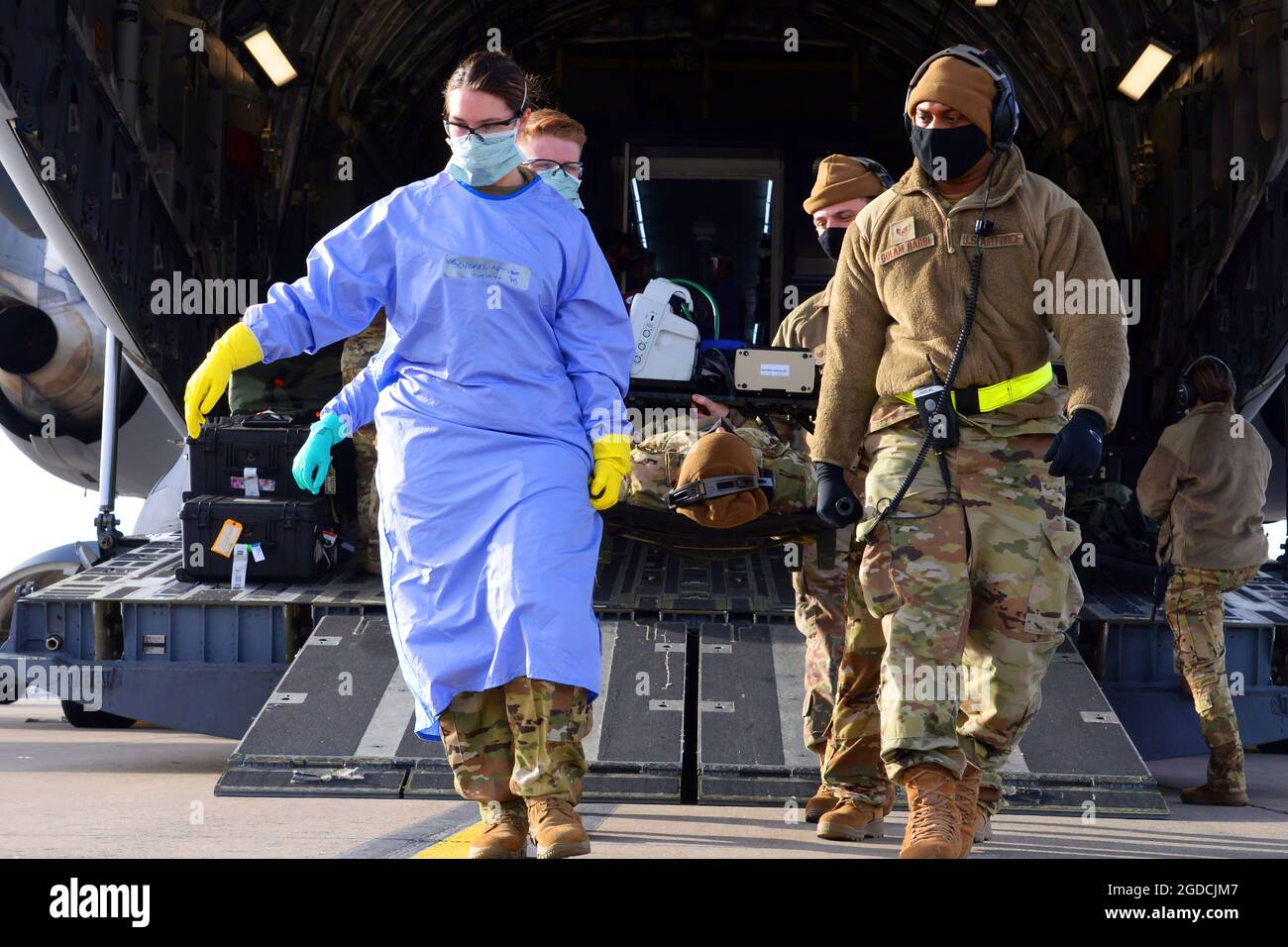 U.S. Air Force Airmen assigned to the 10th Expeditionary Aeromedical ...