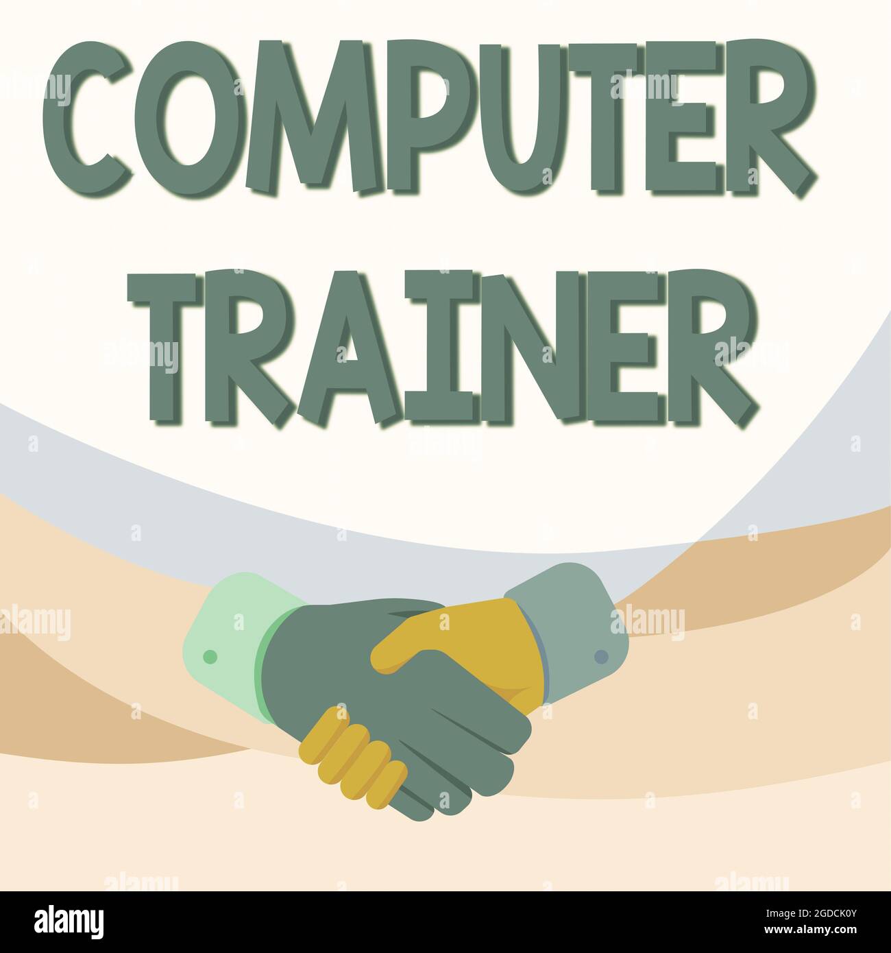 Hand writing sign Computer Trainer. Business approach instruct and help ...