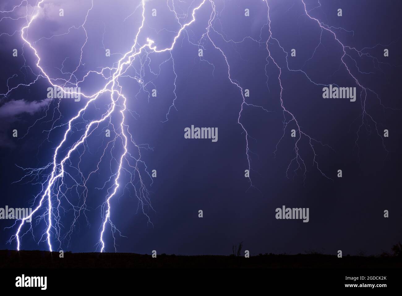 Dramatic lightning storm in the desert near Phoenix, Arizona Stock ...