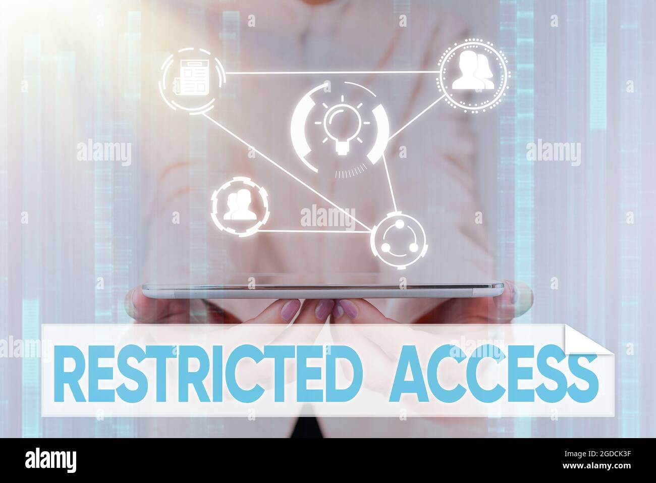 Text caption presenting Restricted Access. Business overview A class of ...