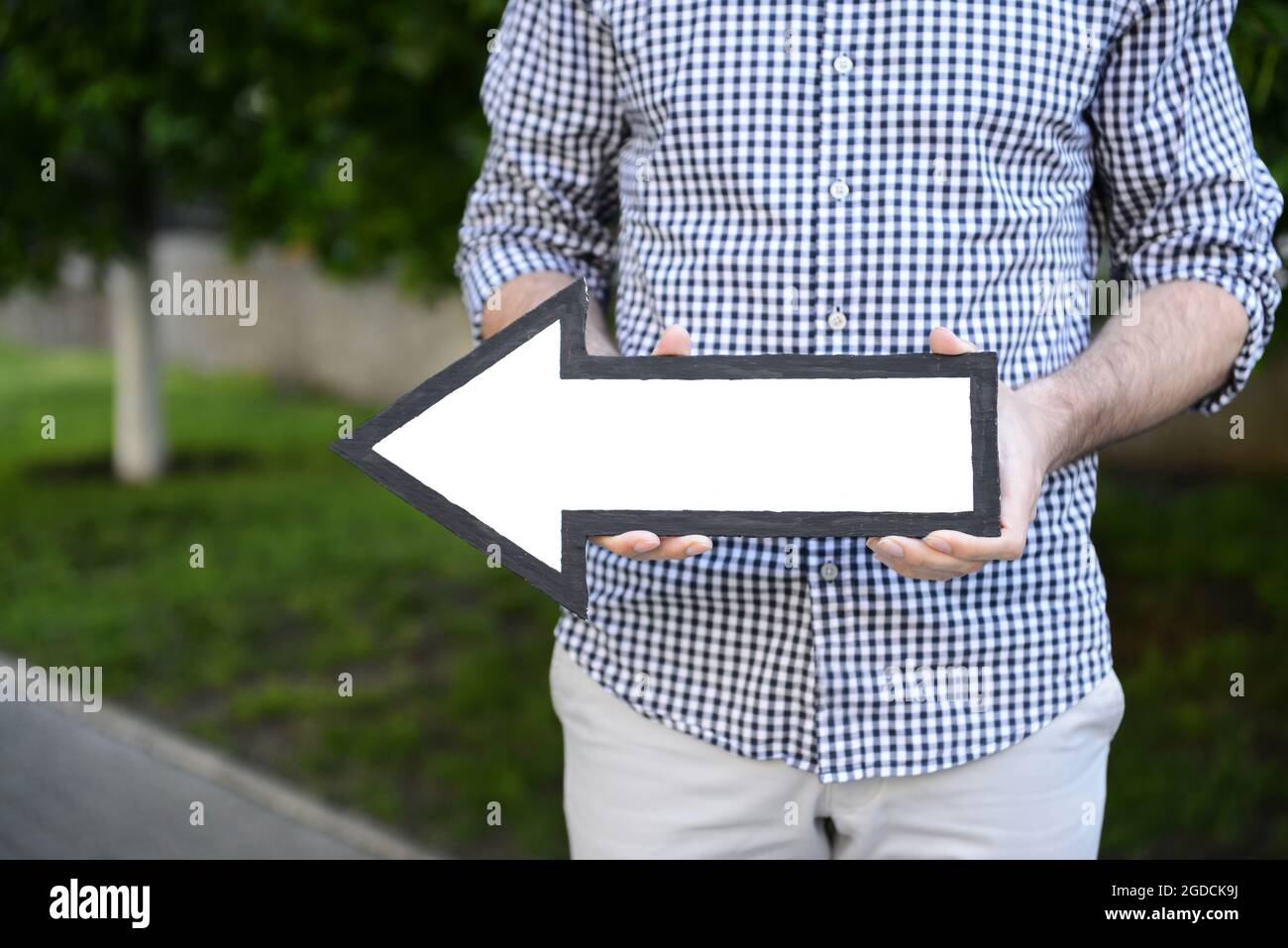 Man with pointer outdoors Stock Photo - Alamy