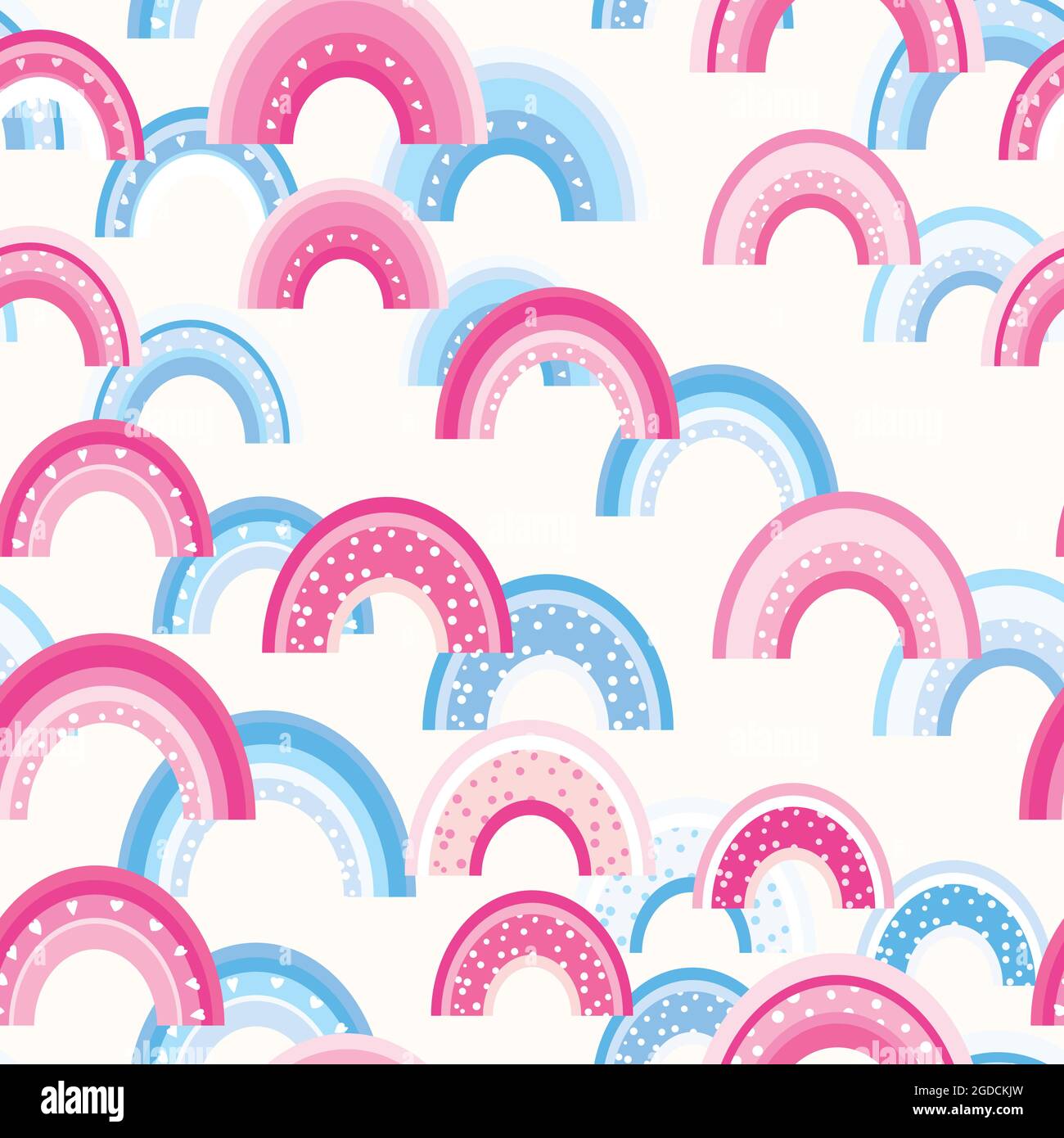 Trendy seamless pattern with colorful rainbow on color background ...