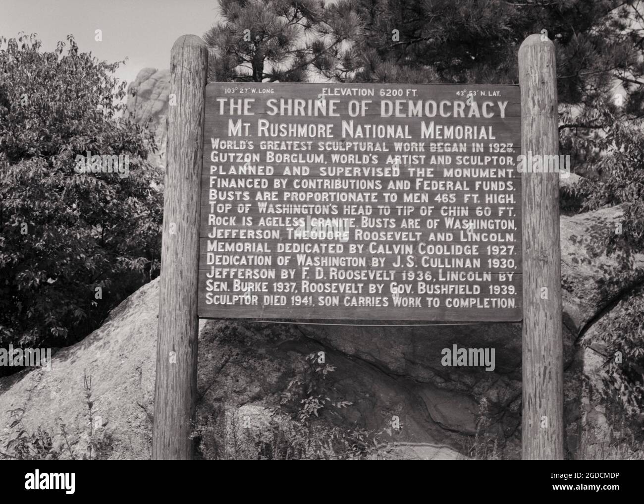 Historic Sign, Mt Rushmore, South Dakota Stock Photo - Alamy