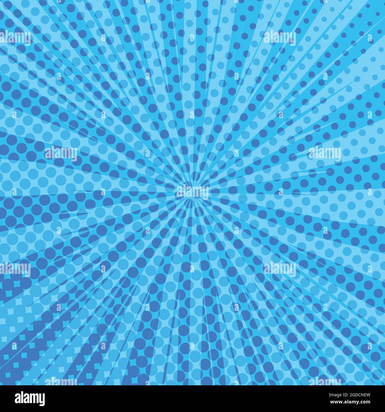 Pop art radial colorful comics book magazine cover. Striped blue ...