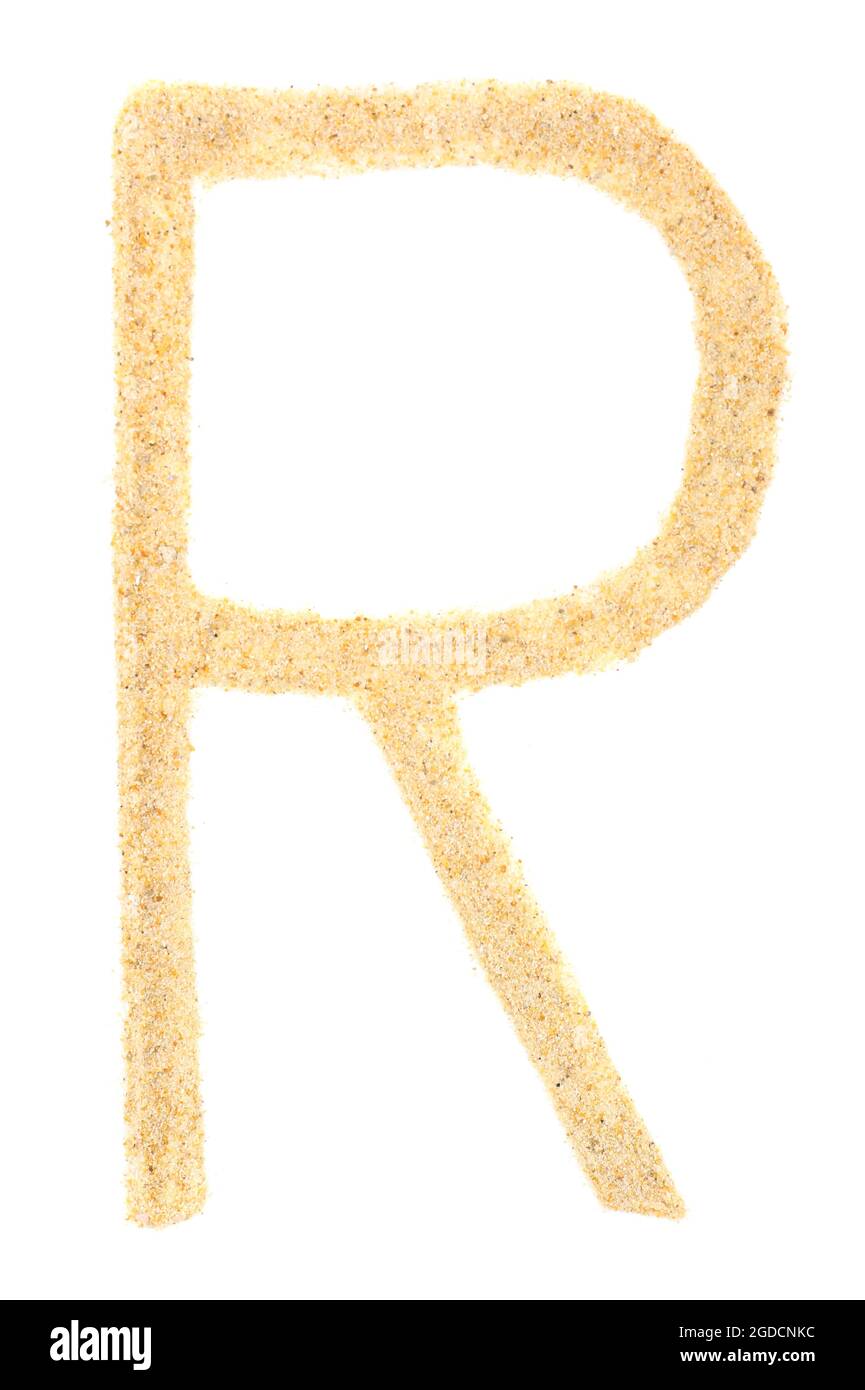 Sand letter isolated on white Stock Photo - Alamy