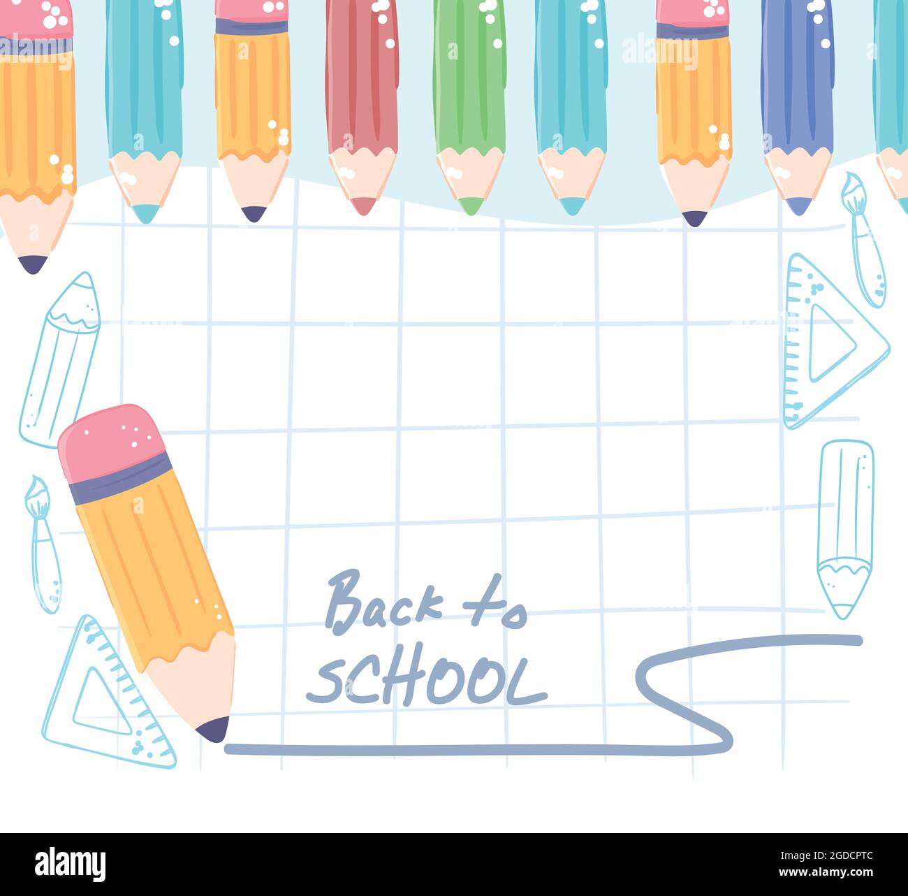 back to school color pencils Stock Vector Image & Art - Alamy