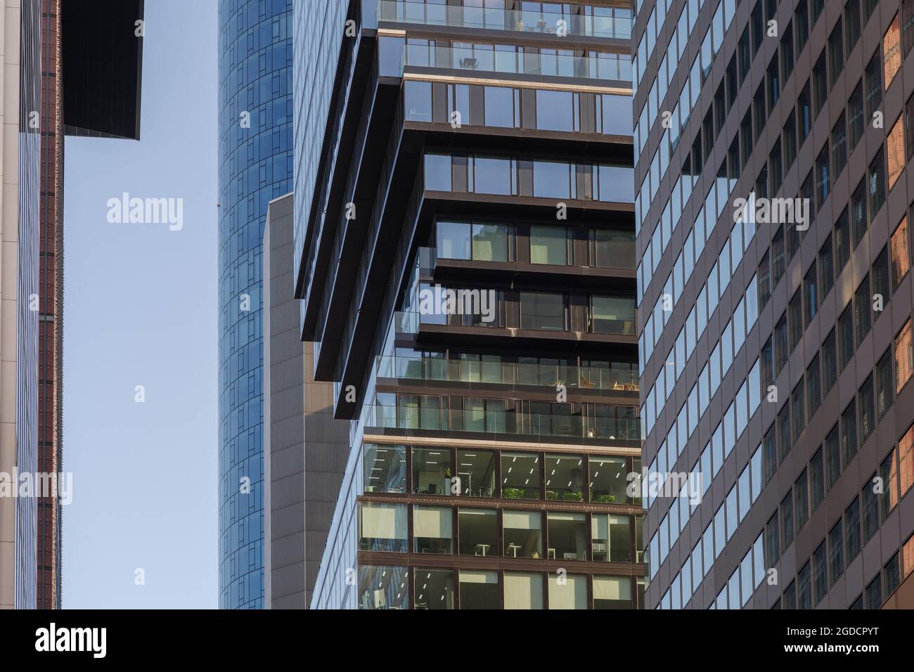 Exterior architectural detail modern facade of High-rise office ...