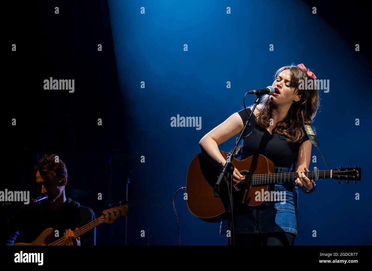 Siobhan Wilson, singer and guitat player on stage, Fringe-by-the-Sea ...