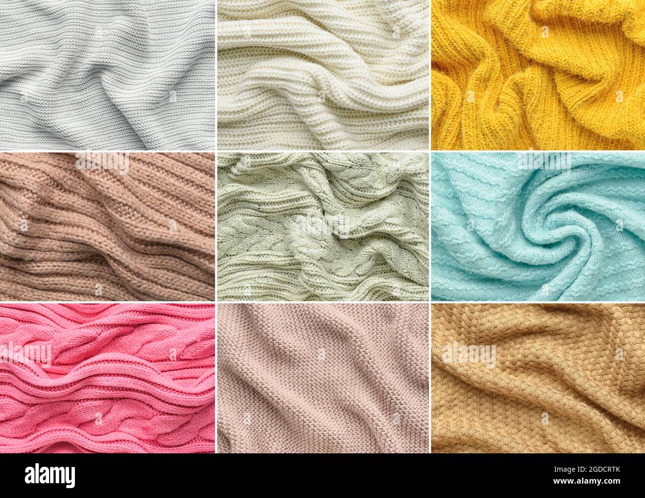 Textures of knitting fabrics, closeup Stock Photo - Alamy