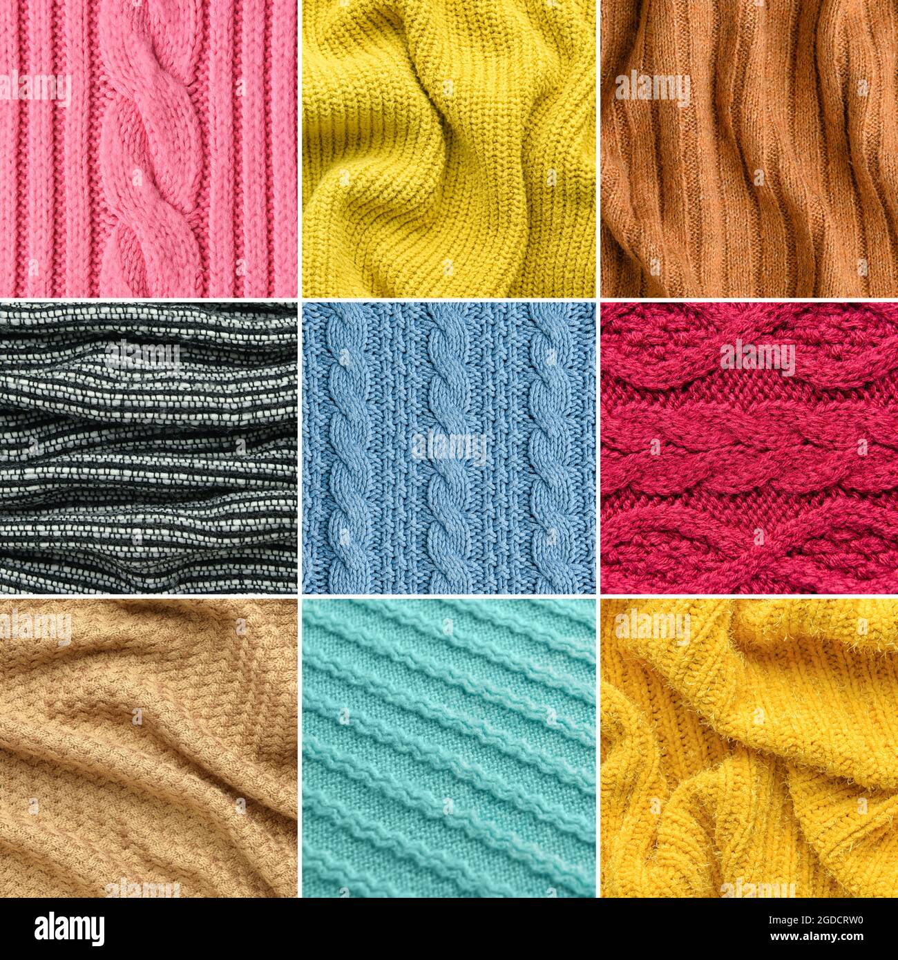 Textures of knitting fabrics, closeup Stock Photo - Alamy