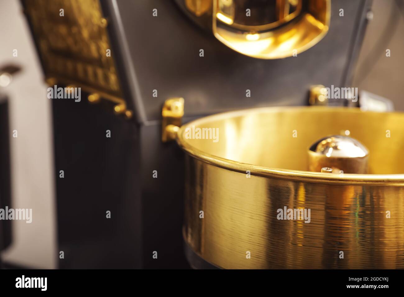 Modern coffee roaster, closeup view Stock Photo - Alamy