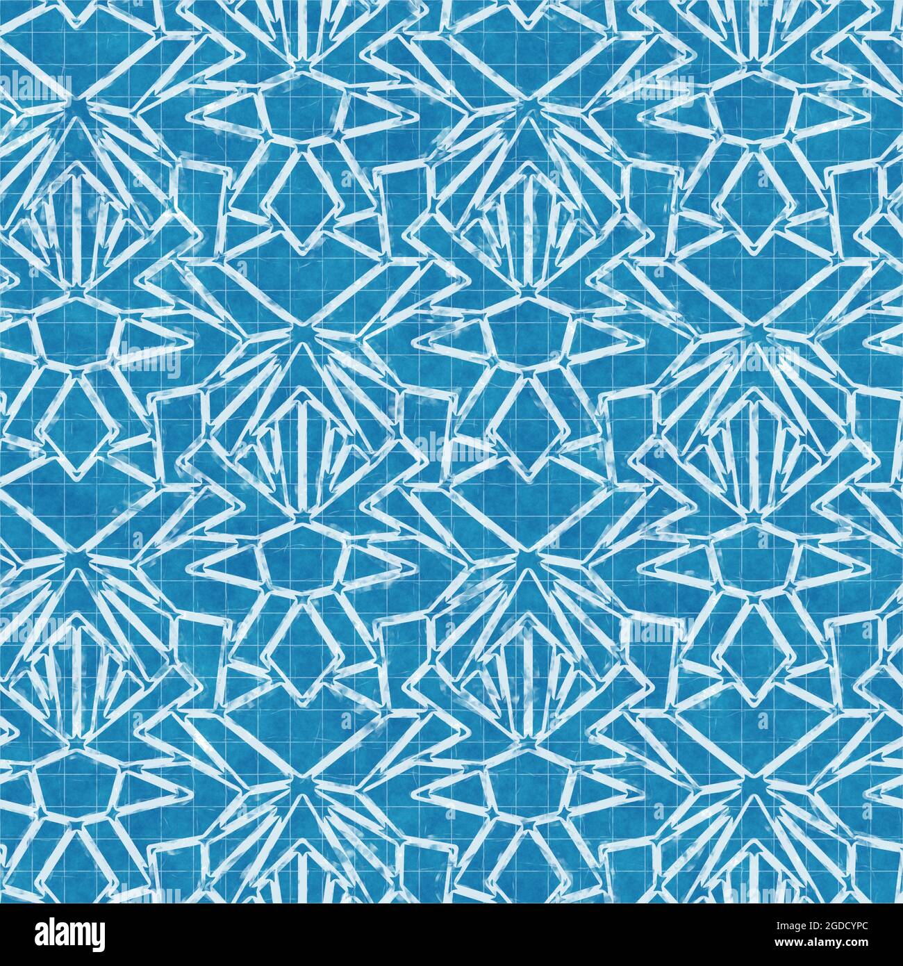 Seamless bright blue blueprint pattern for textile and print Stock ...