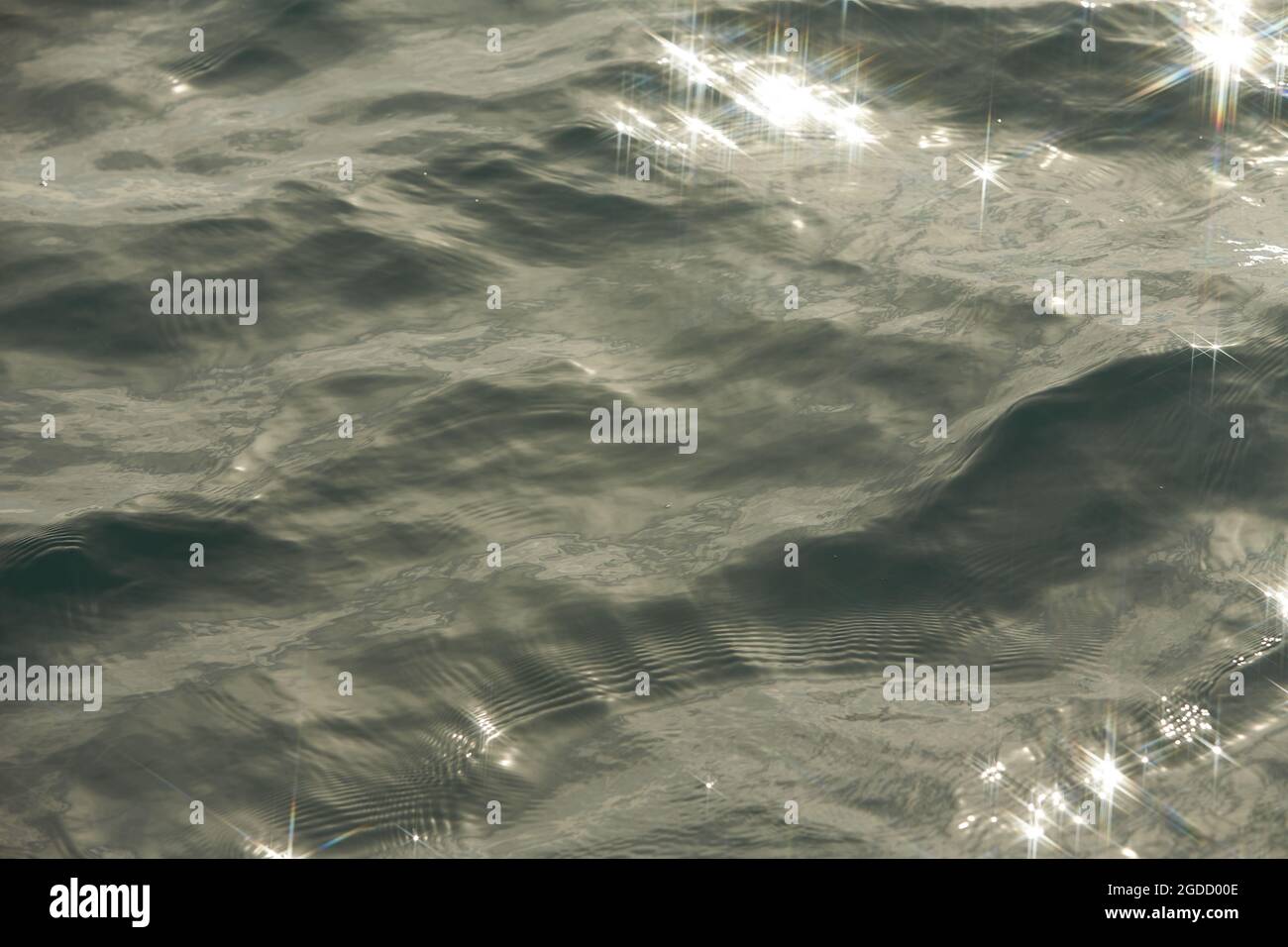 Detail of a sunlight reflecting in glittering sea. sparkler in water ...