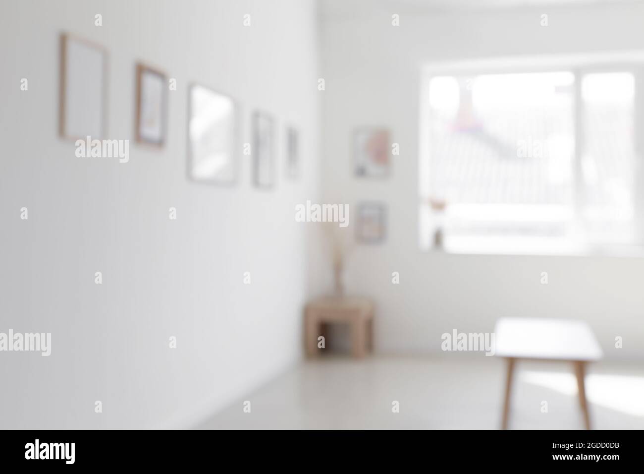 Blurred view of modern art gallery Stock Photo - Alamy