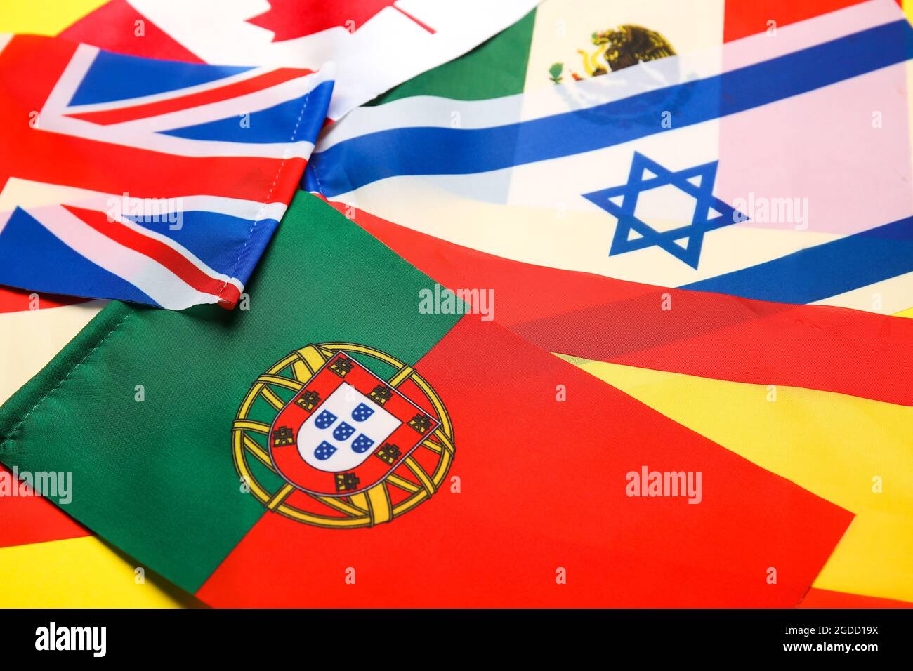 Many flags of different countries, closeup Stock Photo - Alamy