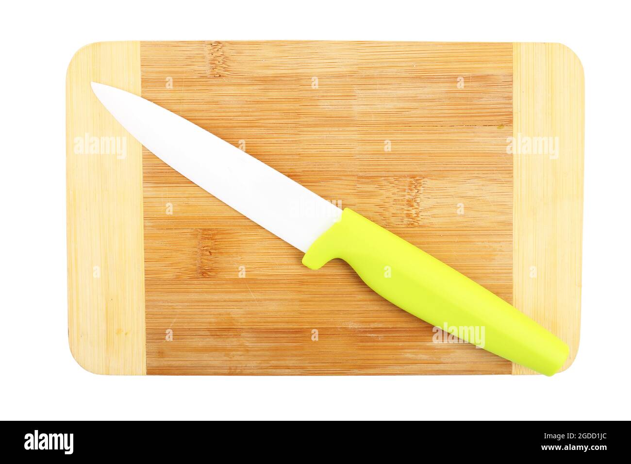 Kitchen knife and cutting board isolated on white Stock Photo - Alamy
