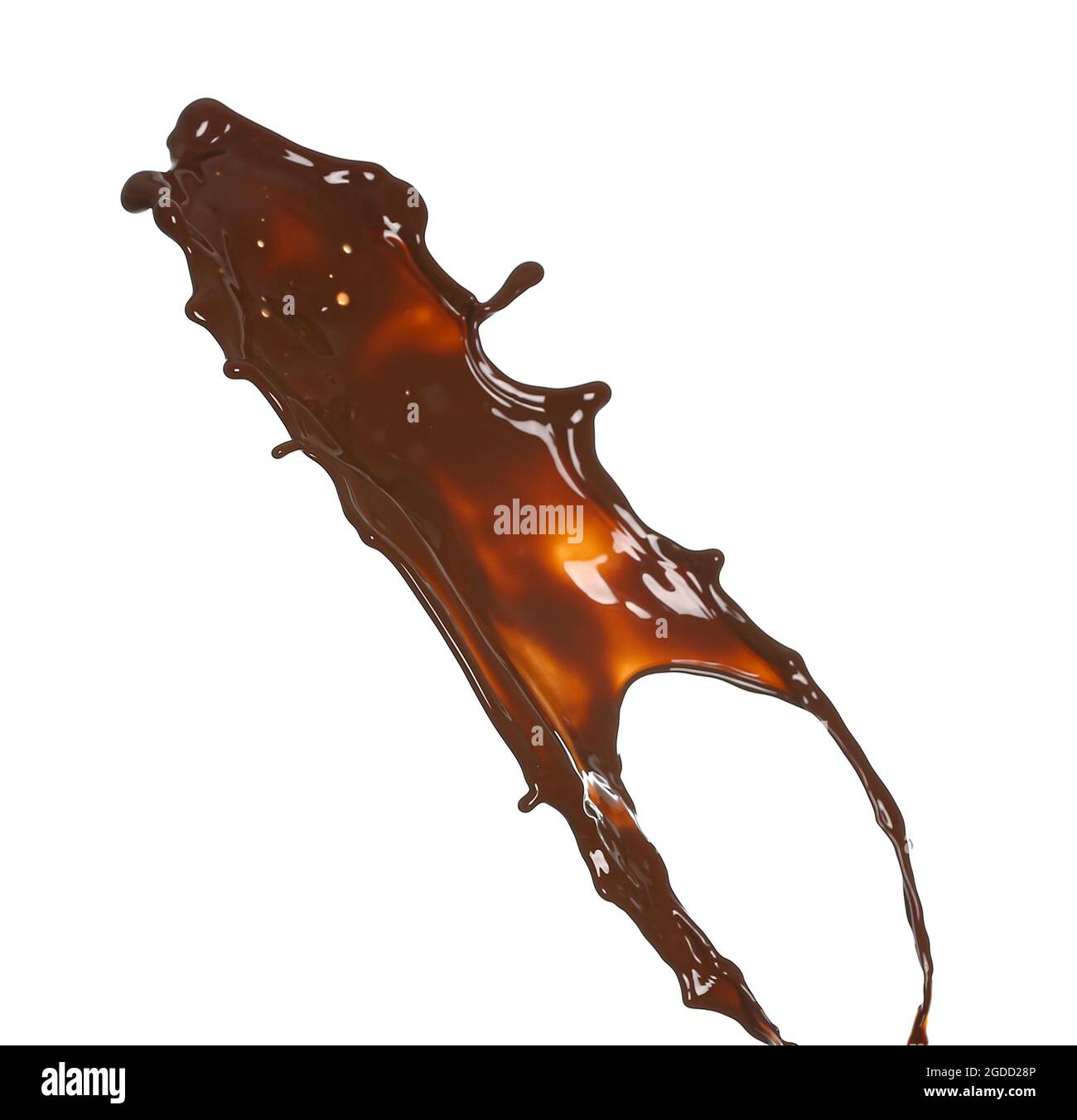 Splash of hot chocolate on white background Stock Photo - Alamy