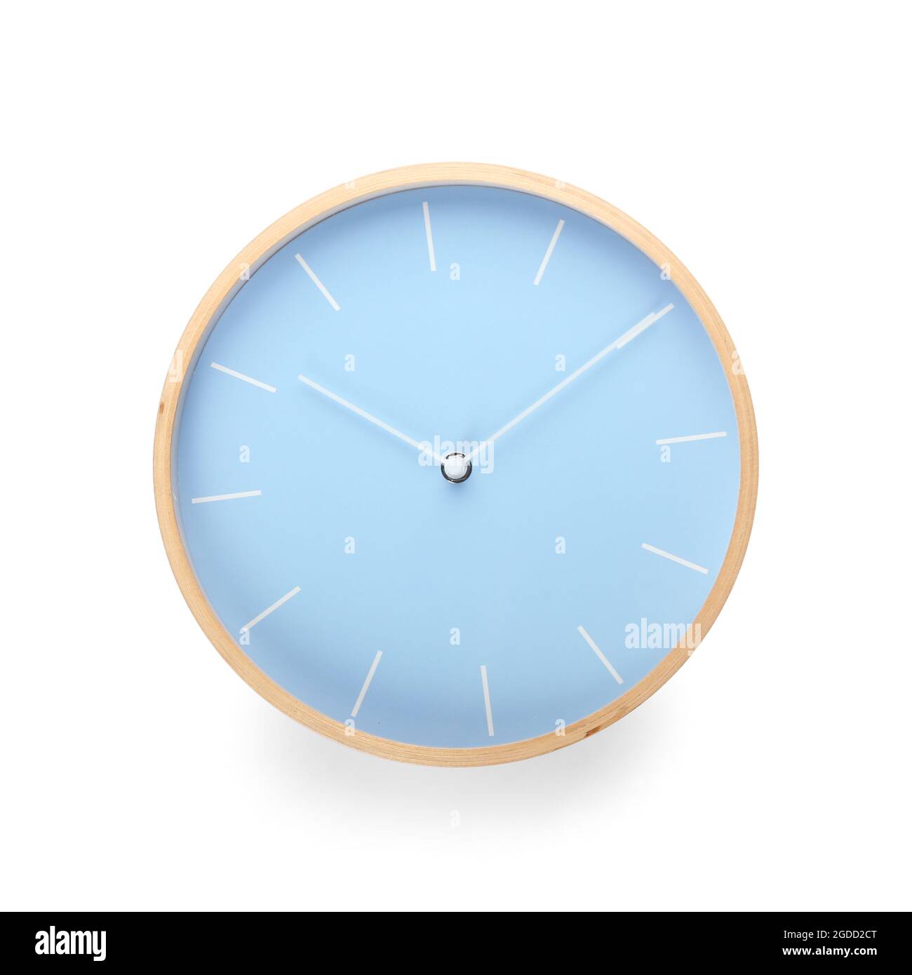 Stylish alarm clock on white background Stock Photo - Alamy