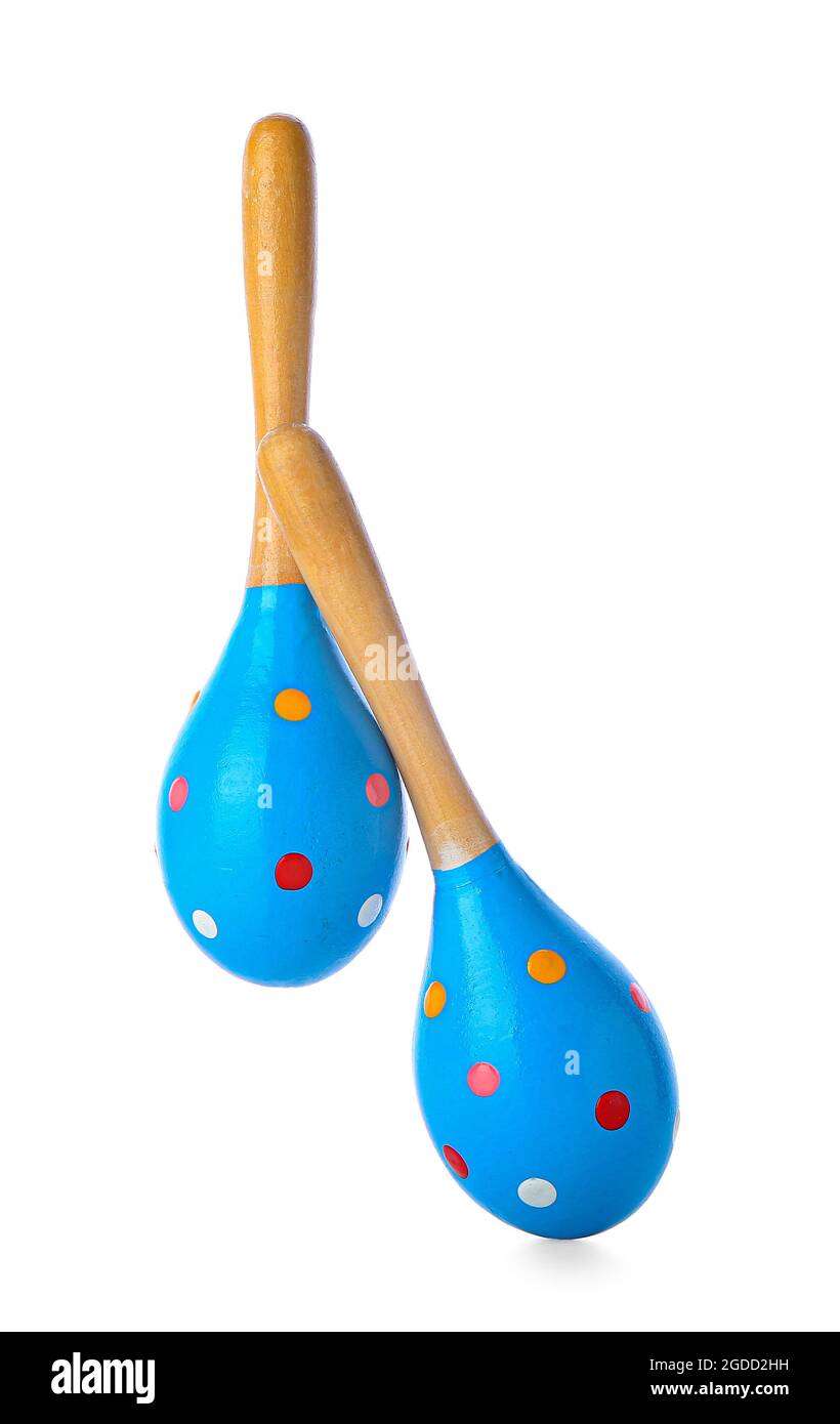 Mexican maracas on white background Stock Photo - Alamy