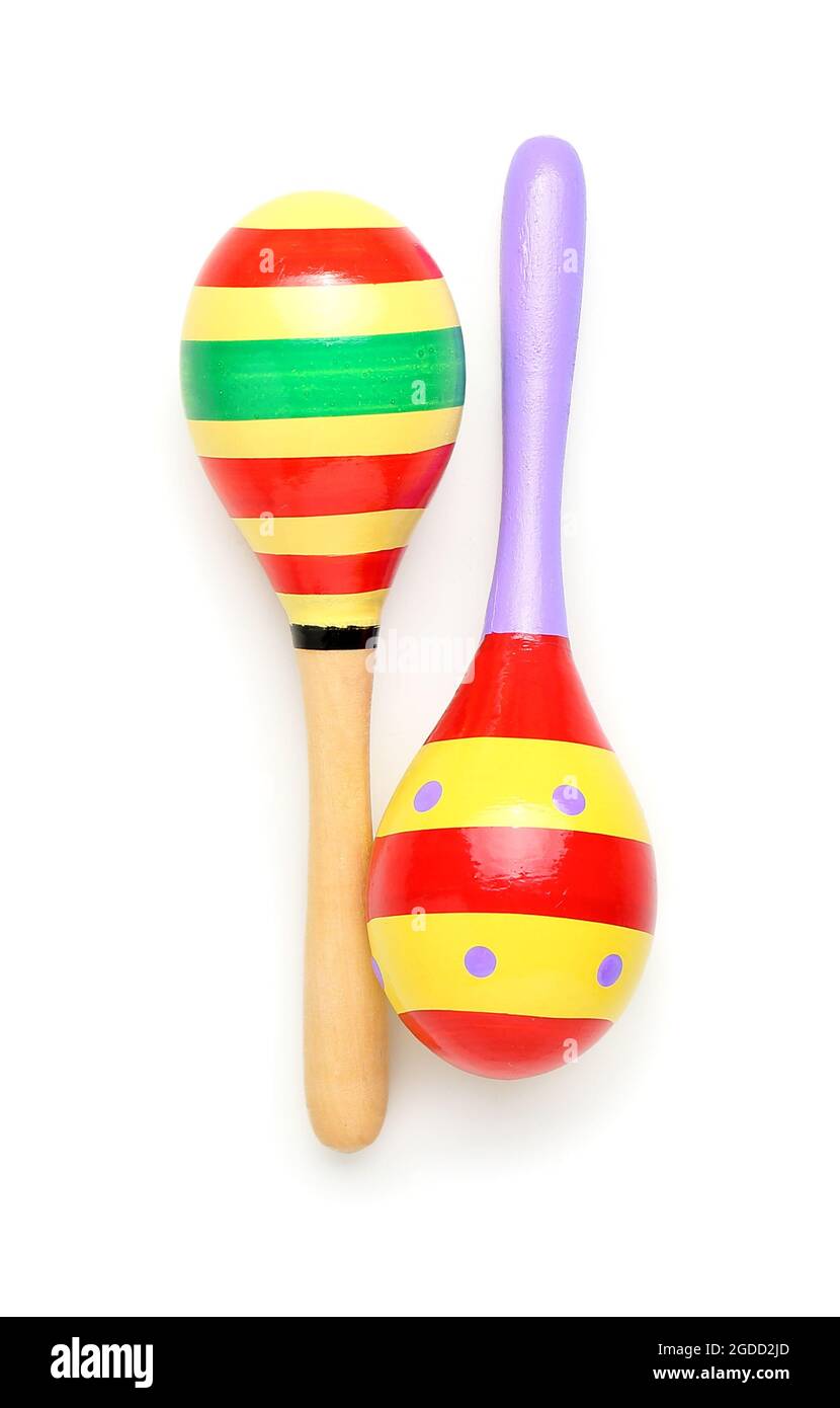 Mexican maracas on white background Stock Photo - Alamy