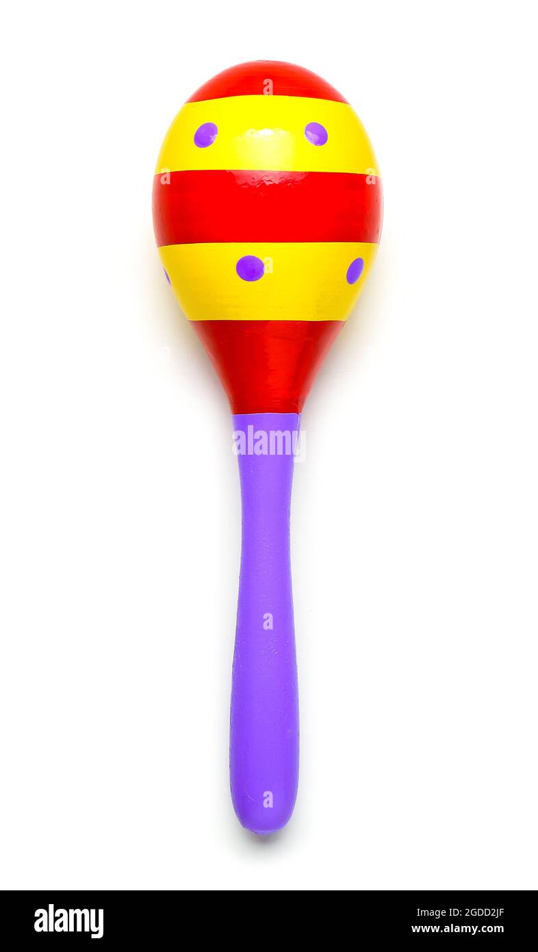 Mexican maraca on white background Stock Photo - Alamy