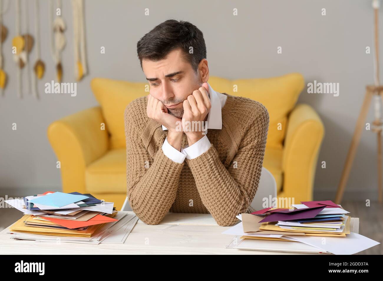 Tired young man letters hi-res stock photography and images - Alamy