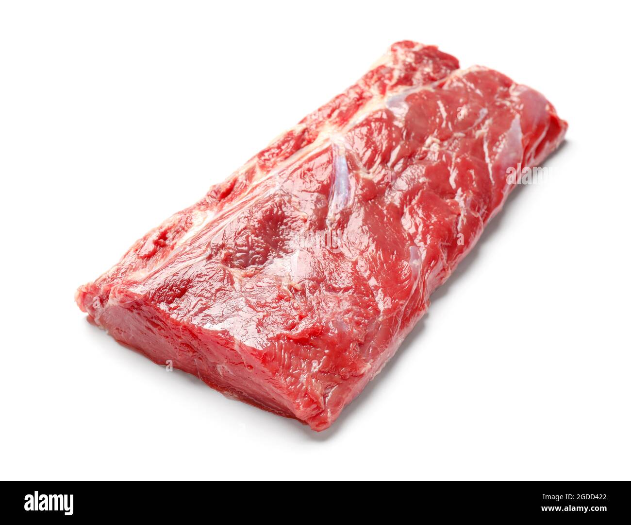 Raw beef brisket on white background Stock Photo - Alamy