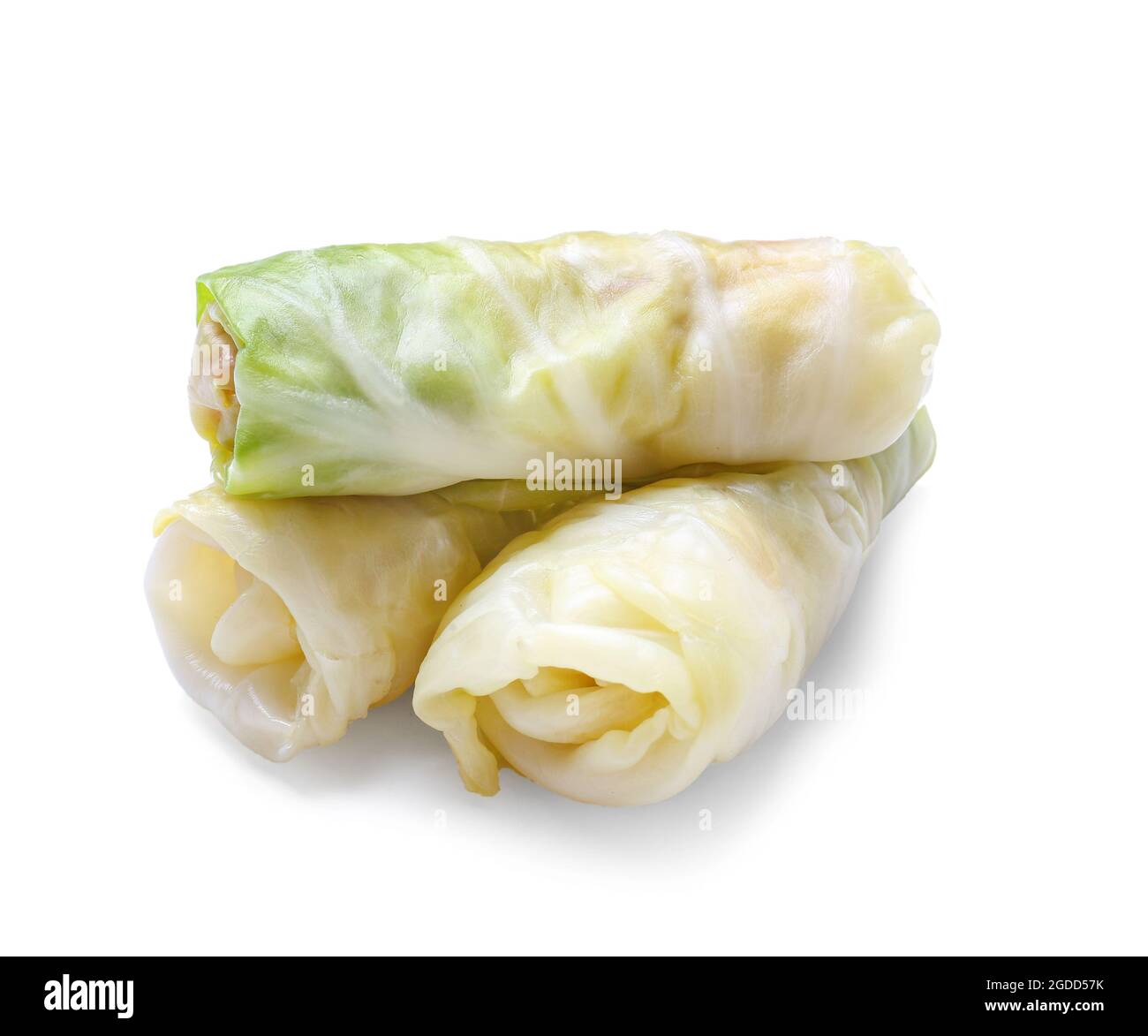 Uncooked cabbage rolls on white background Stock Photo - Alamy
