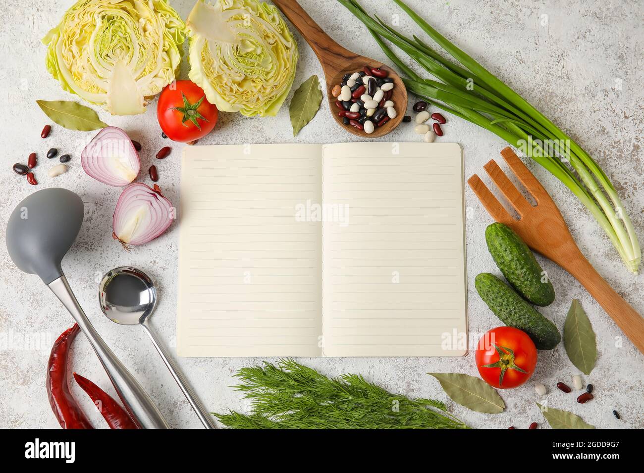 Recipe book on white background Stock Photo - Alamy