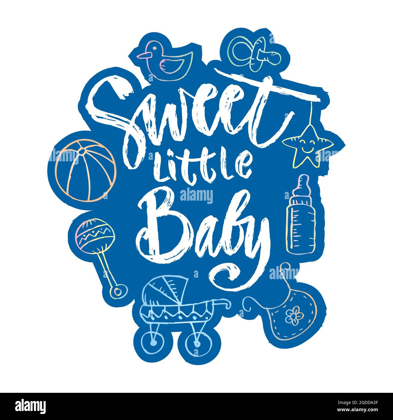 Sweet little baby lettering. Motivational quote Stock Photo - Alamy