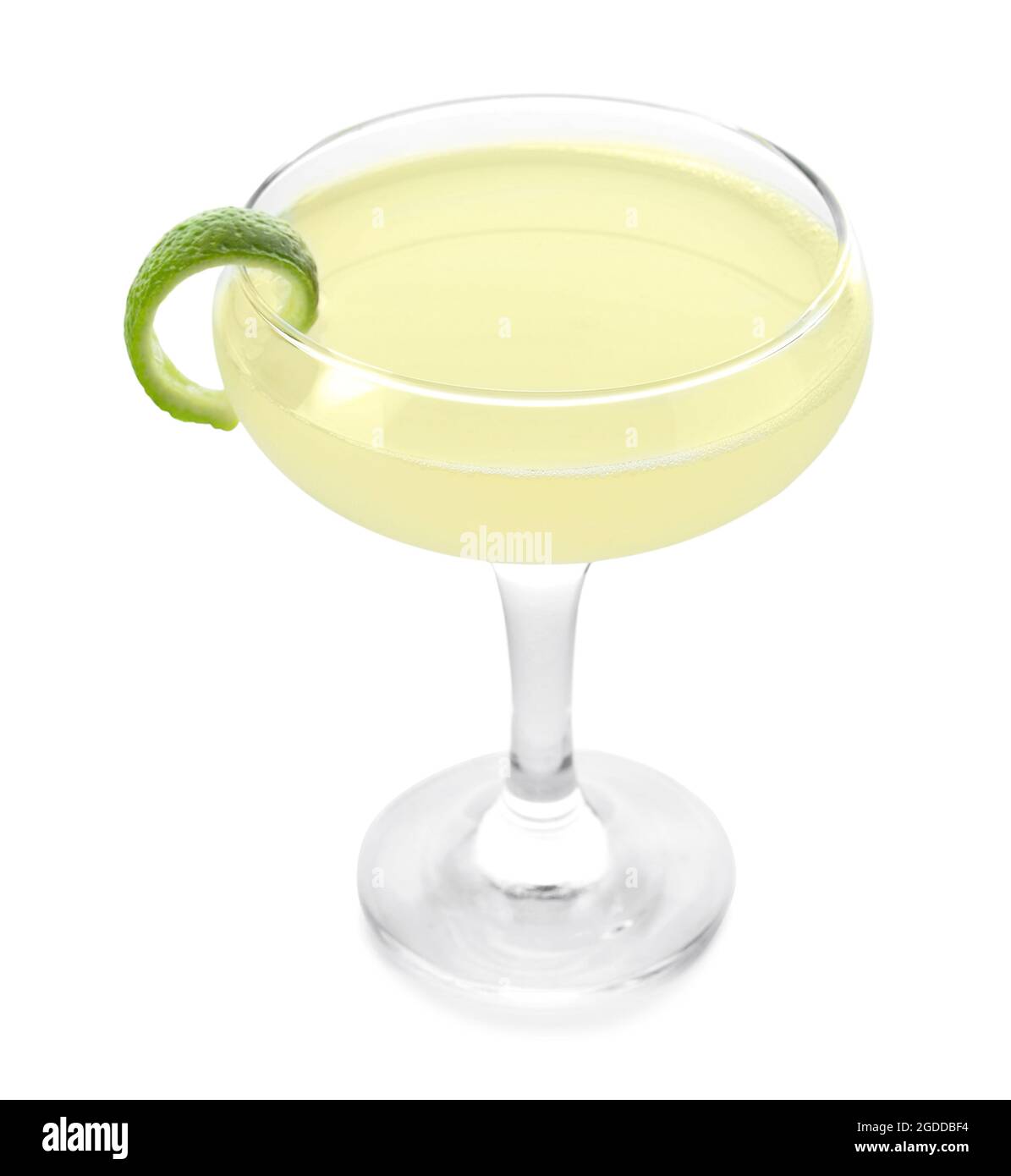 Glass of tasty daiquiri cocktail on white background Stock Photo - Alamy