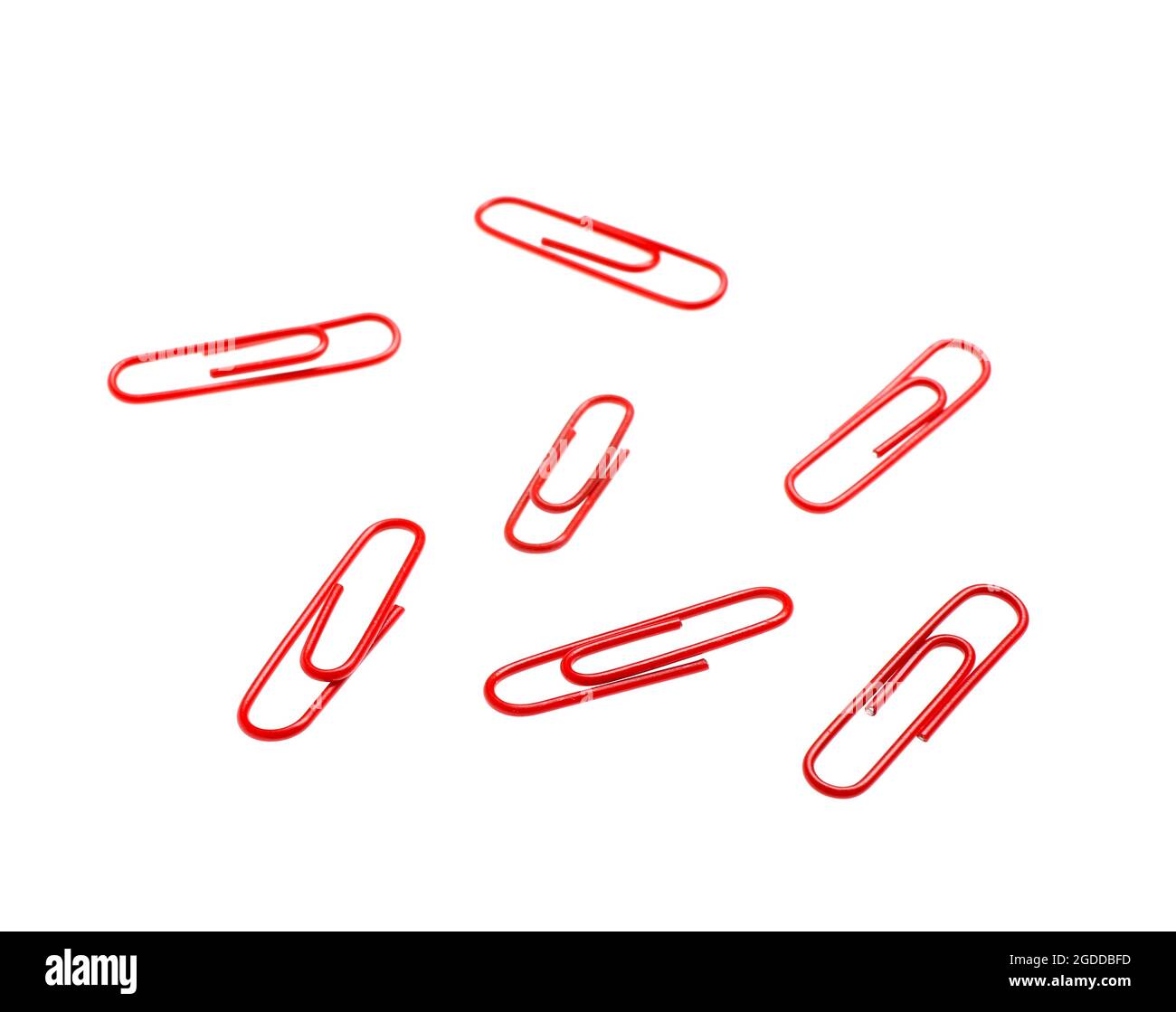 Paper clips on white background Stock Photo - Alamy