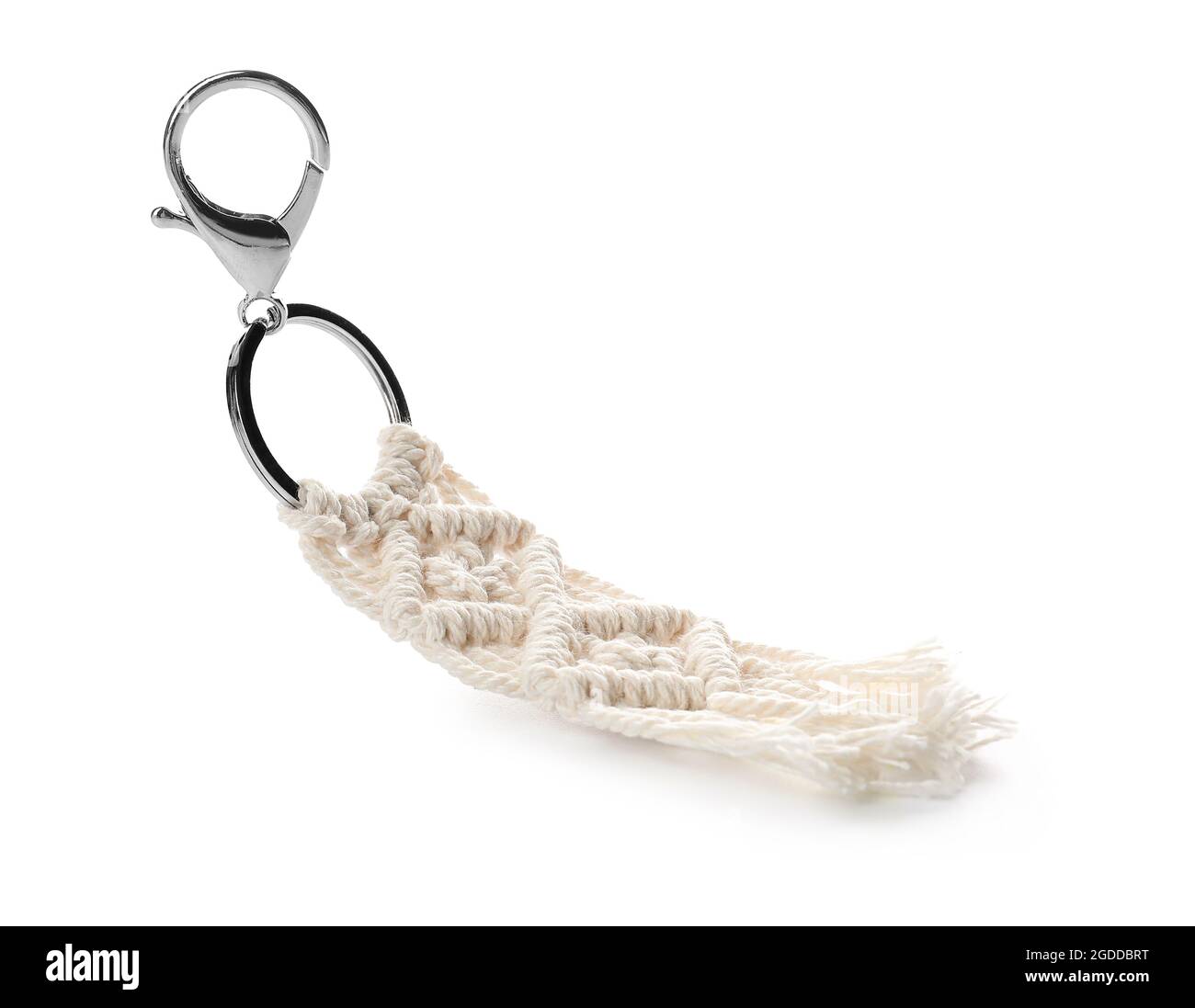Handmade cotton keychain on white background Stock Photo - Alamy