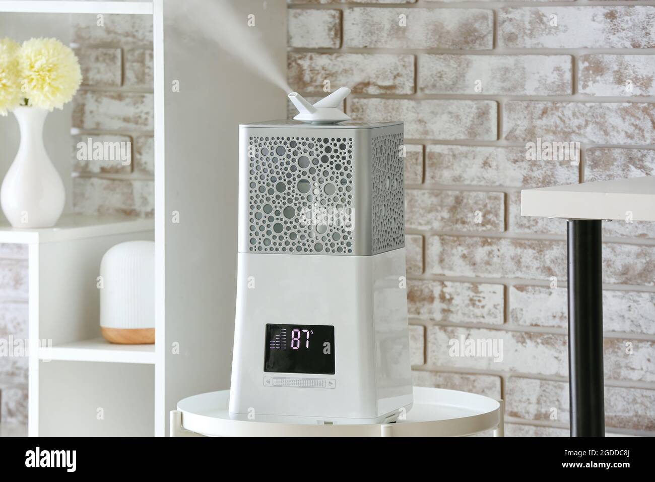 Modern humidifier on table in room Stock Photo - Alamy