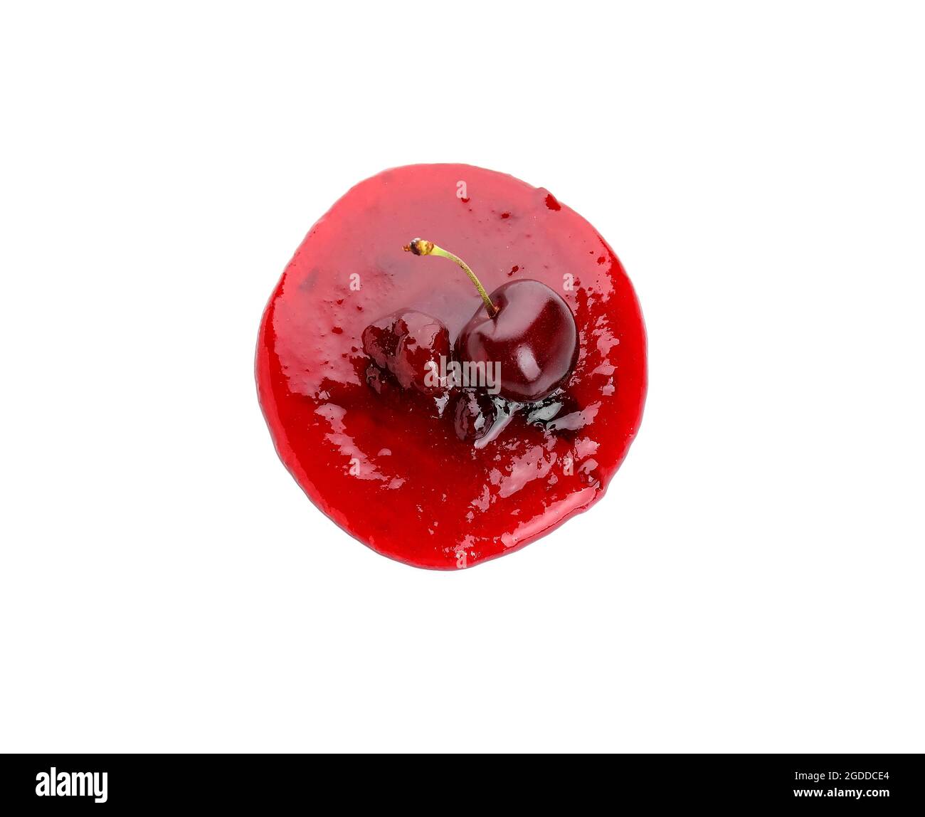 Tasty cherry jam on white background Stock Photo - Alamy