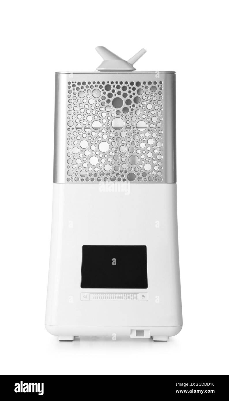Modern humidifier on white background Stock Photo - Alamy