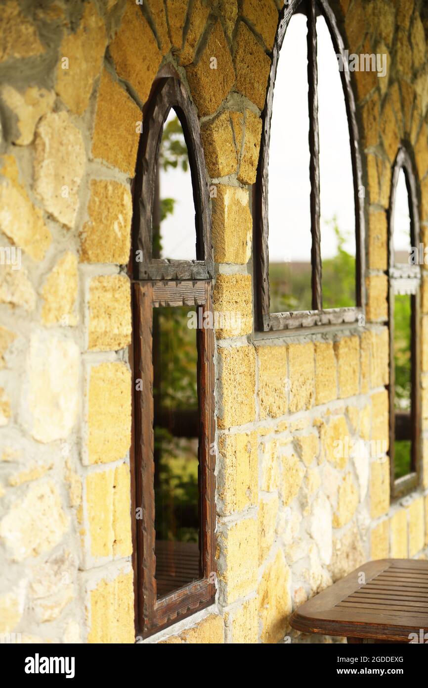 Old retro wooden windows Stock Photo - Alamy