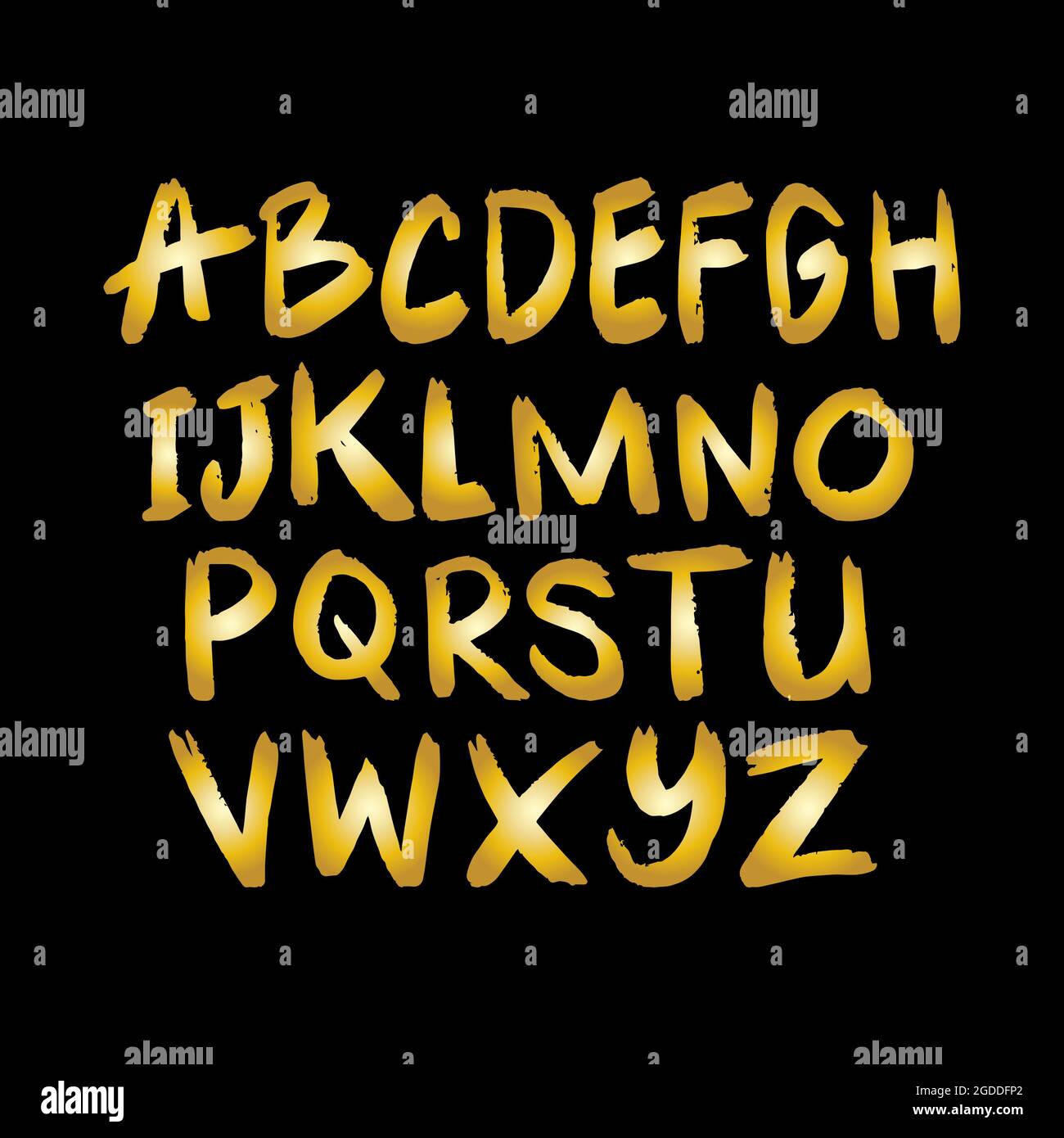 Alphabet. Hand drawn letters written with a brush Alphabet. Hand drawn ...