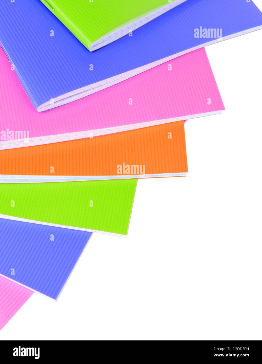 Bright notebooks isolated on white Stock Photo - Alamy