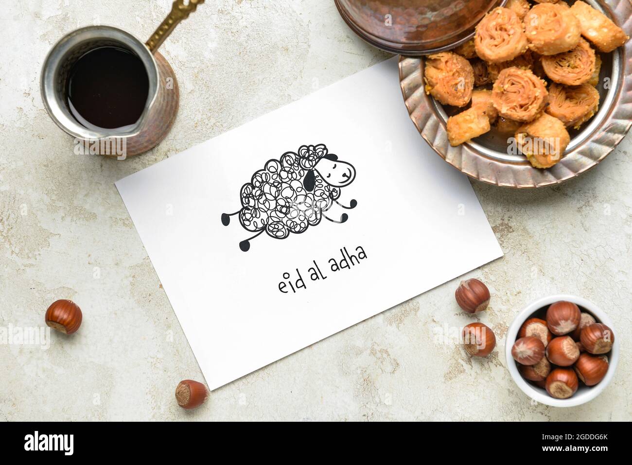 Greeting card for Eid al-Adha (Feast of the Sacrifice) with Turkish ...