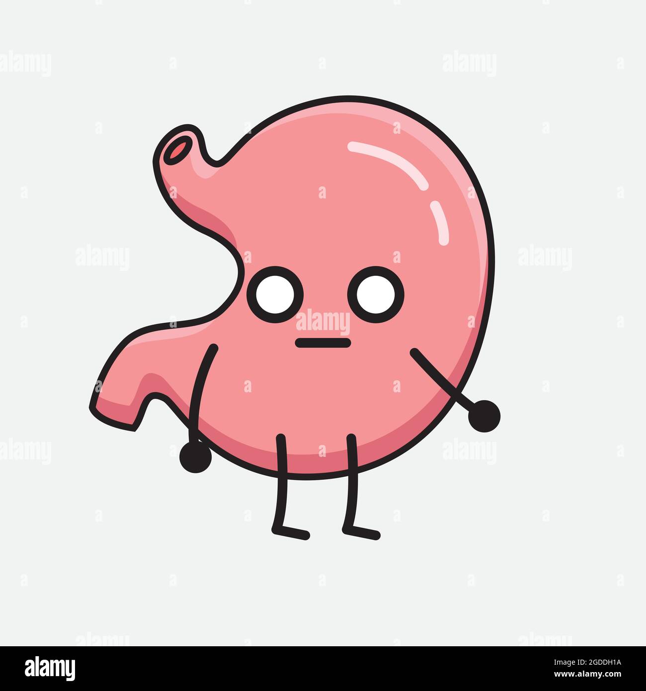 Vector Illustration of Stomach Character with cute face and simple body ...