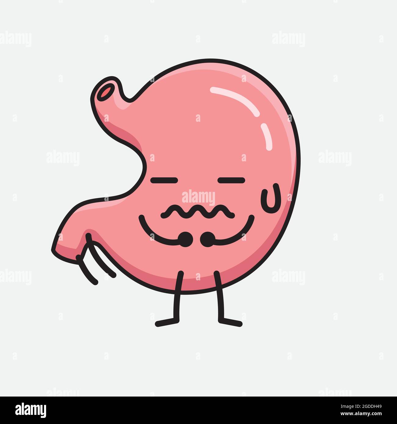 Vector Illustration of Stomach Character with cute face and simple body ...