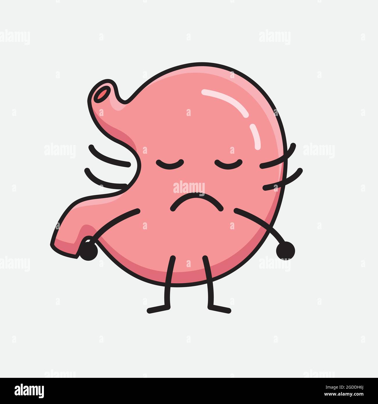 Vector Illustration of Stomach Character with cute face and simple body ...