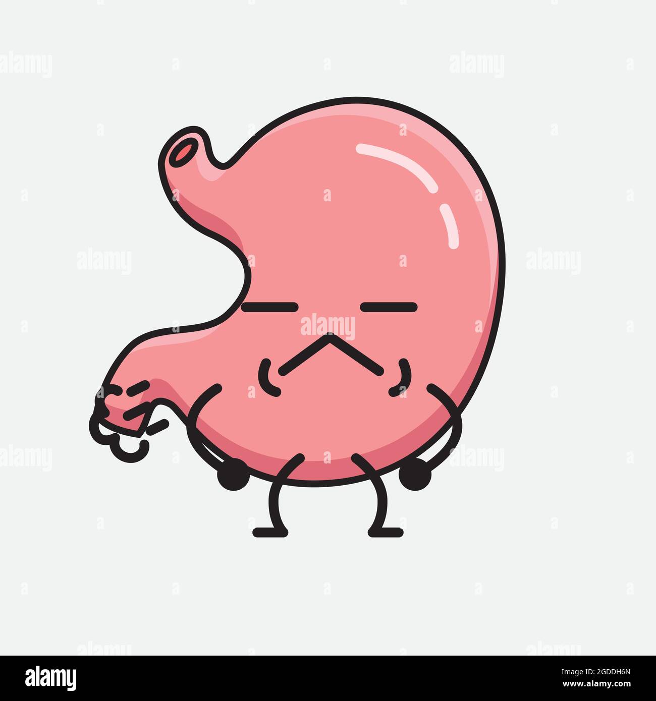 Vector Illustration of Stomach Character with cute face and simple body ...