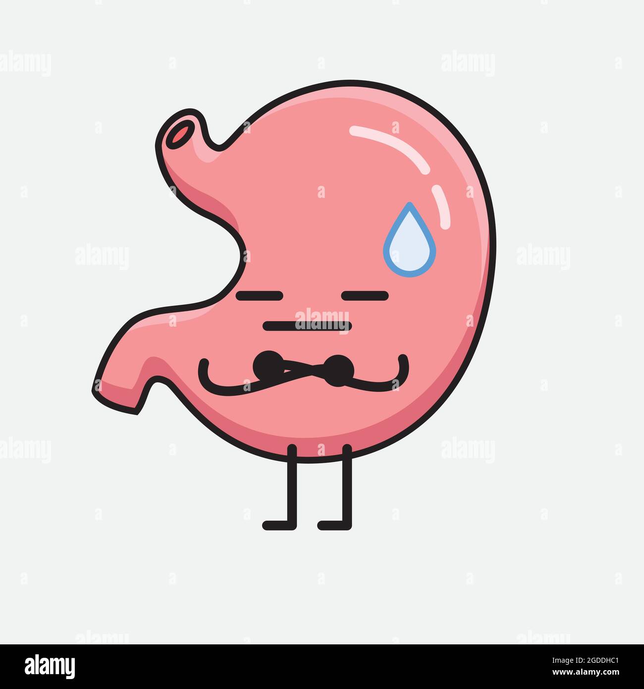 Vector Illustration of Stomach Character with cute face and simple body ...