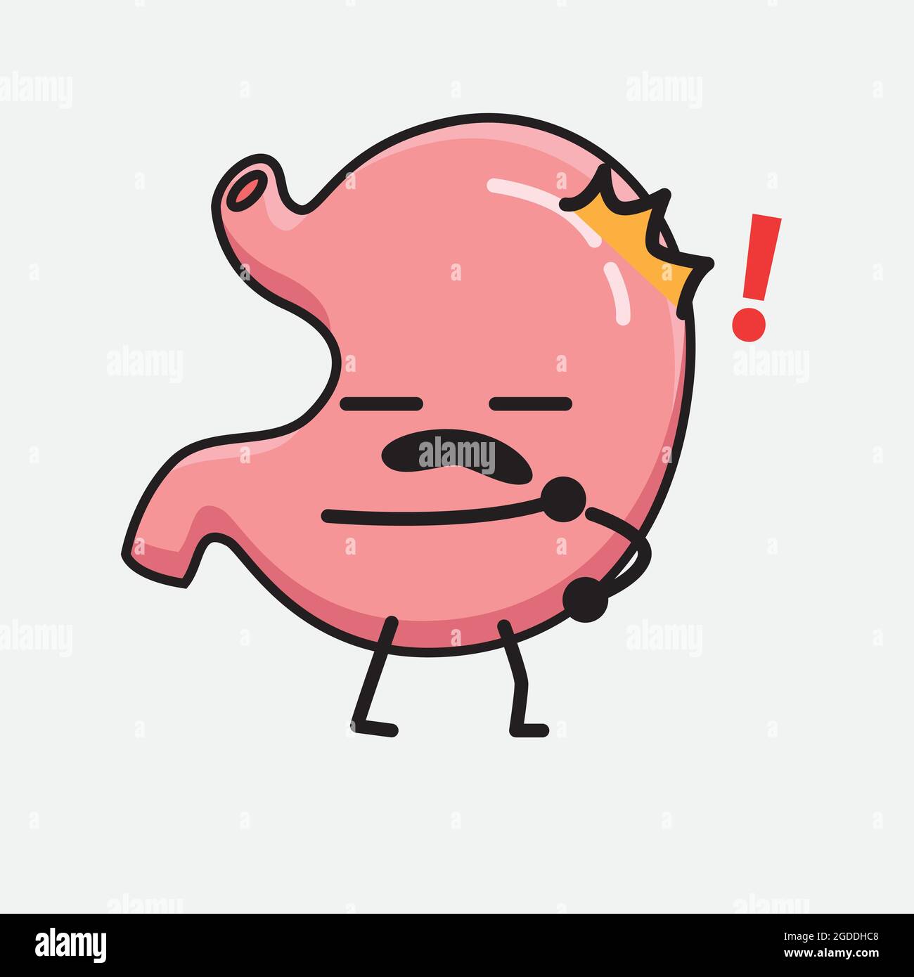 Vector Illustration of Stomach Character with cute face and simple body ...