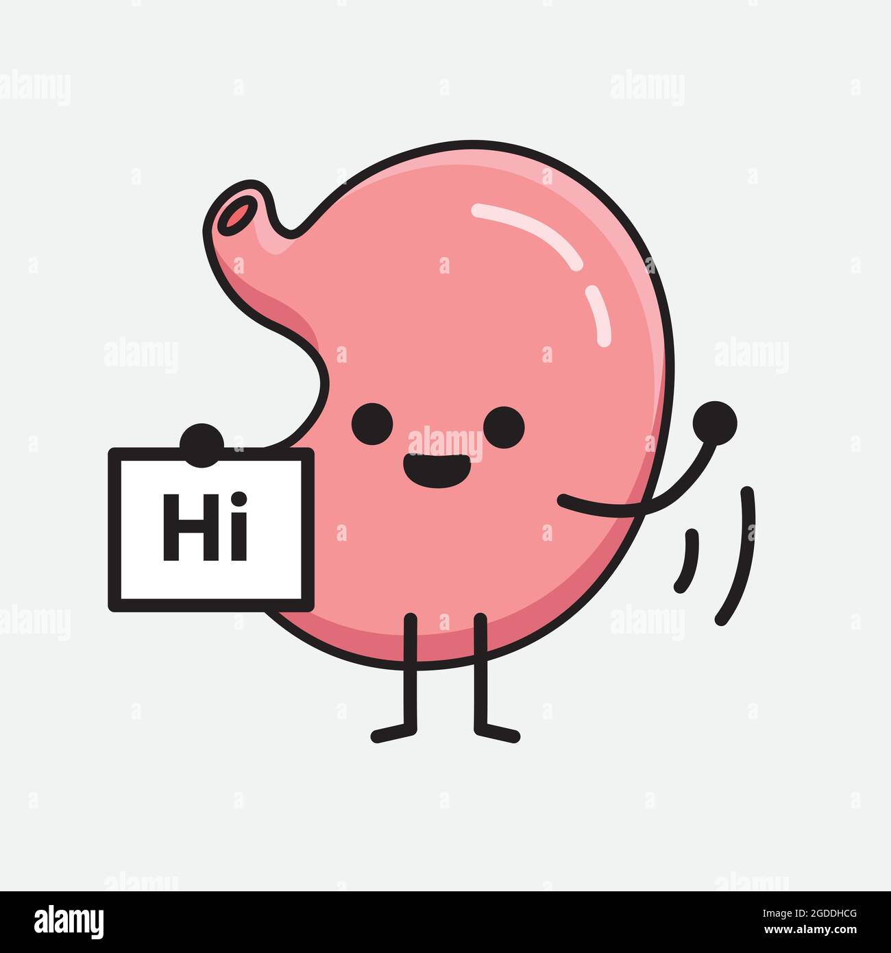 Vector Illustration of Stomach Character with cute face and simple body ...