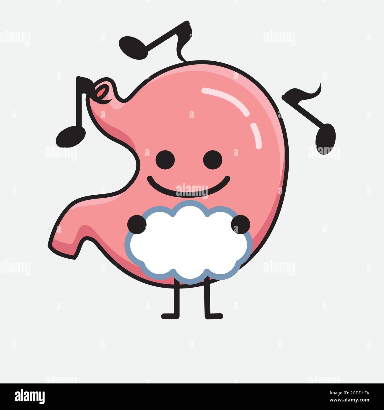 Vector Illustration of Stomach Character with cute face and simple body ...
