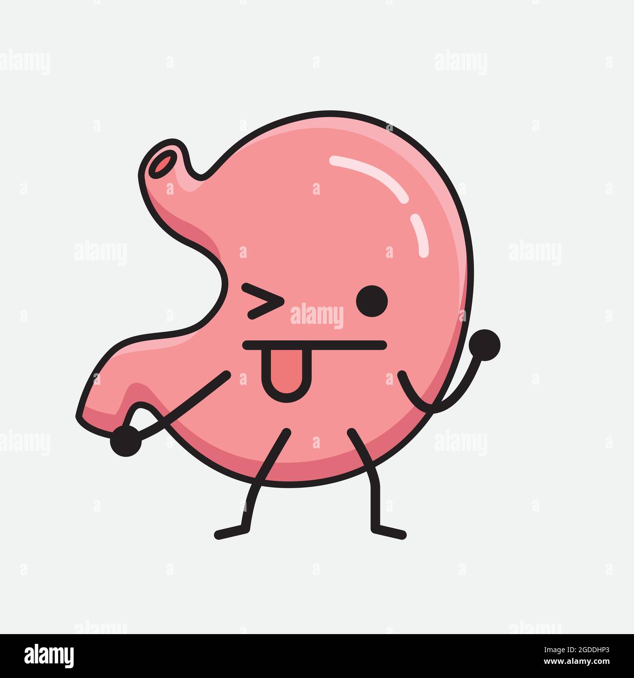 Vector Illustration of Stomach Character with cute face and simple body ...