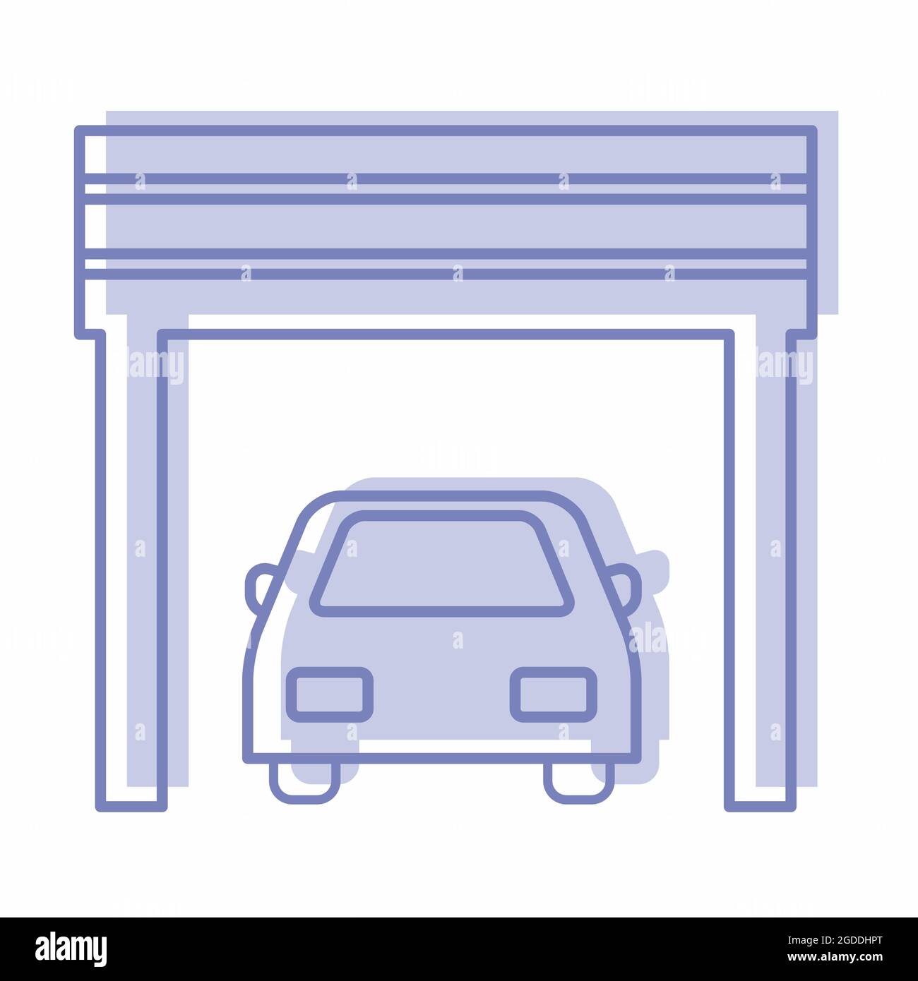 Vector Graphic of Car in Garage - Twins Style - simple illustration ...